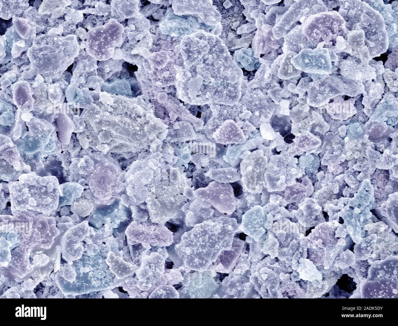 Toothpaste, coloured scanning electron micrograph (SEM Stock Photo - Alamy