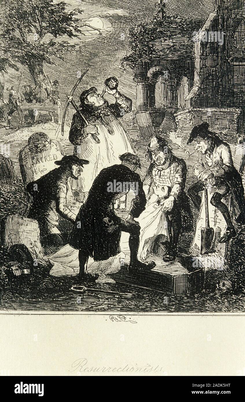 Body-snatchers. Historical artwork of body-snatchers, or ...