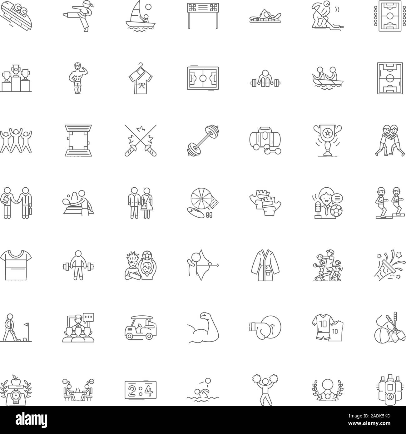 Competition line icons, signs, symbols vector, linear illustration set ...