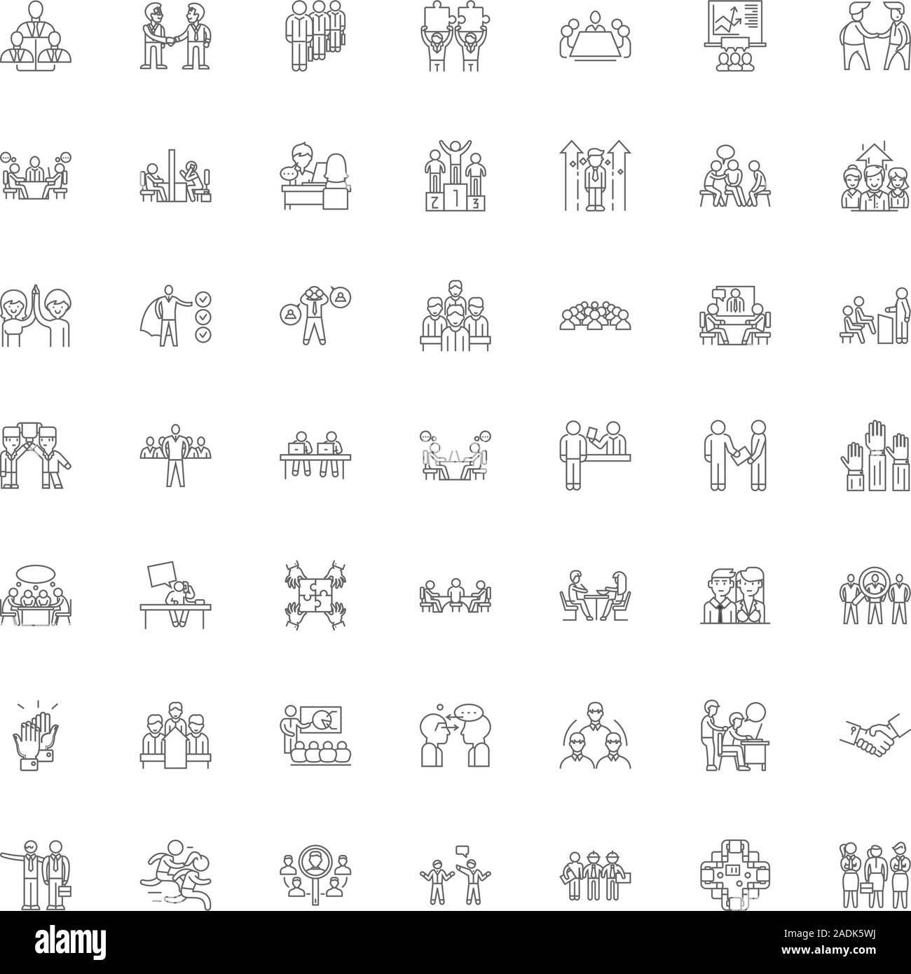 Community line icons, signs, symbols vector, linear illustration set ...