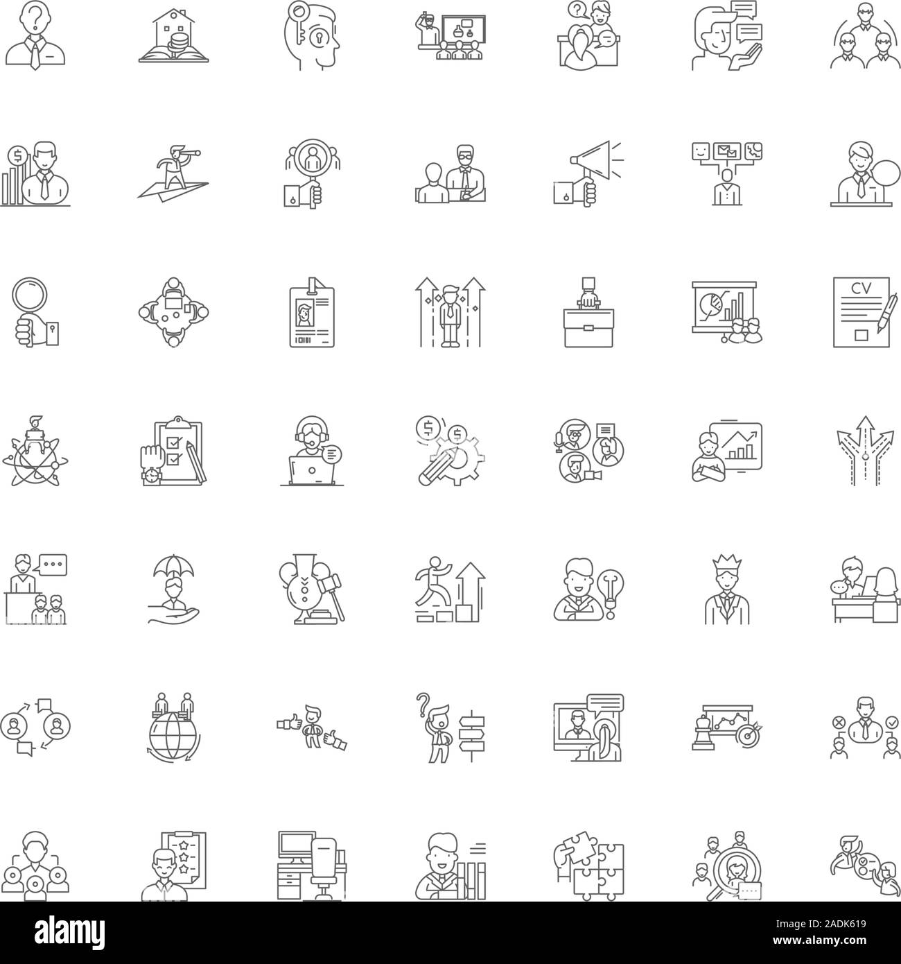 Coaching line icons, signs, symbols vector, linear illustration set ...