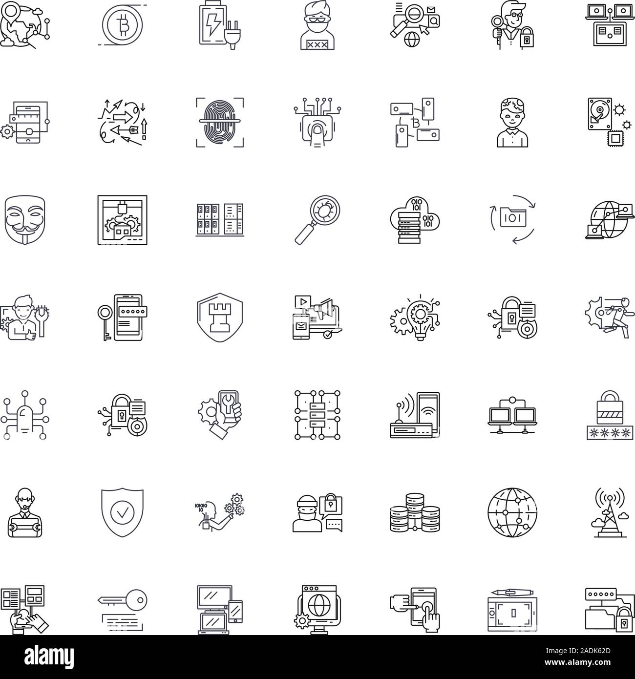 Computer security line icons, signs, symbols vector, linear ... Computer security line icons, signs, symbols vector, linear ...