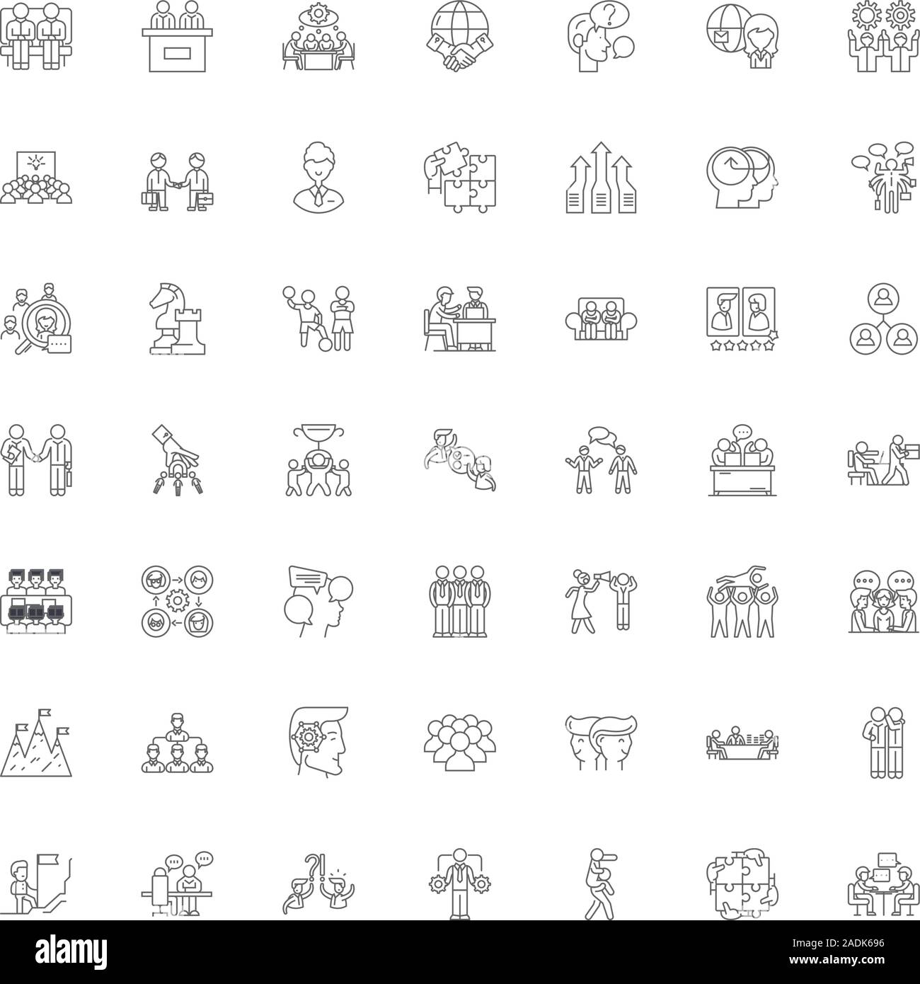 Partnership line icons, signs, symbols vector, linear illustration set ...