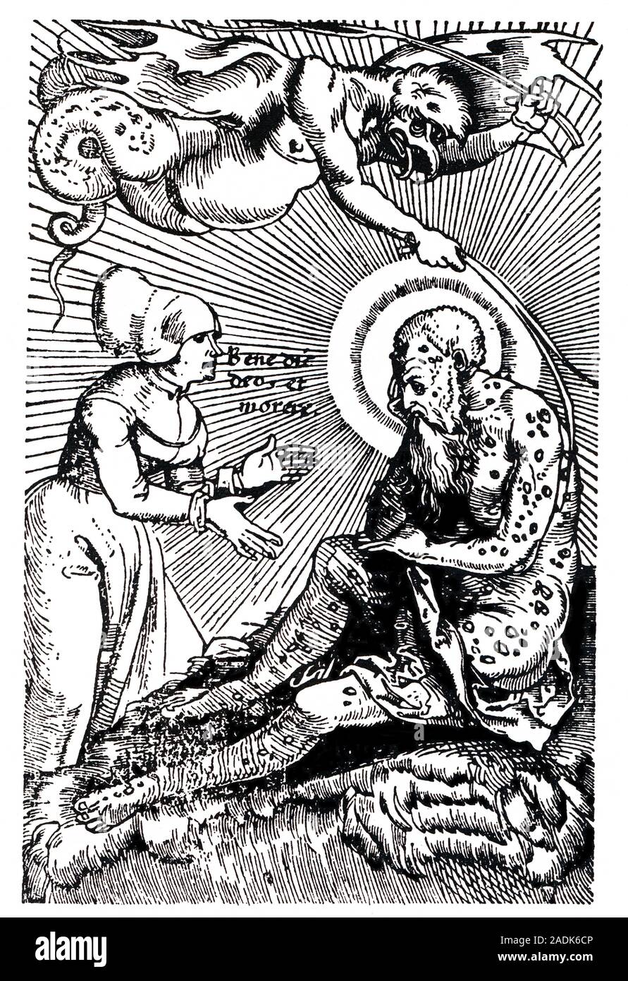 'Disease as a scourge of God'. Historical artwork taken from Hans von ...