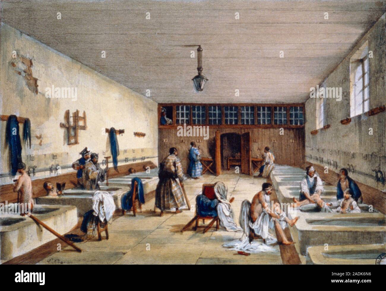 Hospice. Historical artwork of a 19th century hospice Stock Photo - Alamy