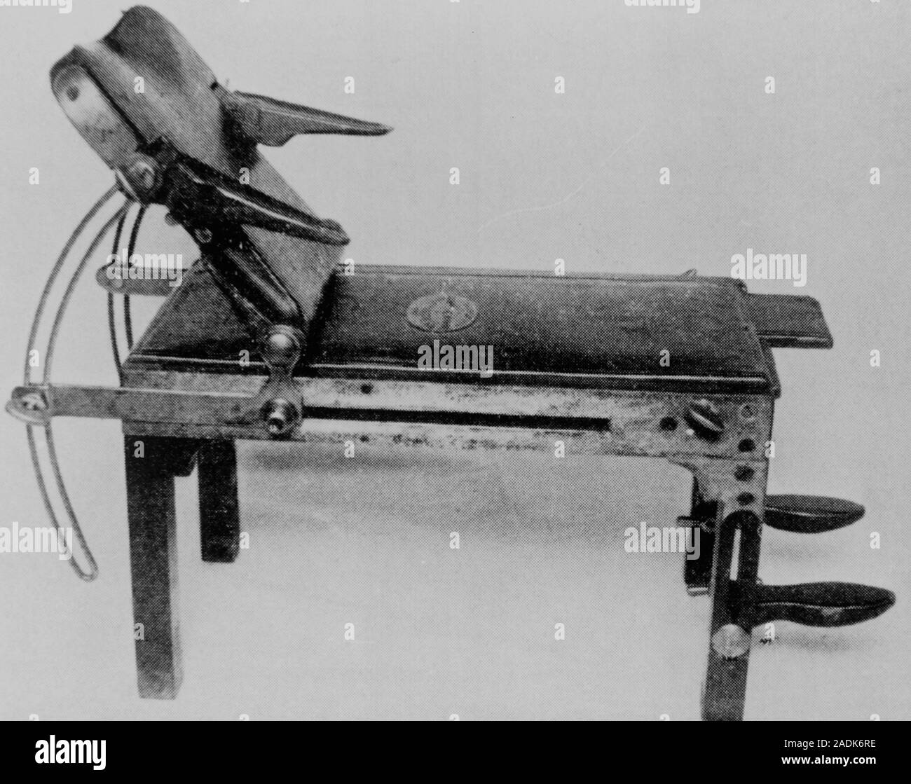 Operating table. Surgical operating table used in Glasgow, Scotland by ...