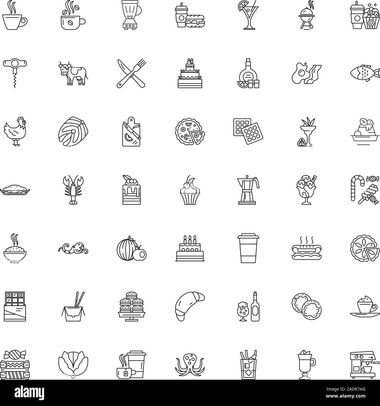 Culinary line icons, signs, symbols vector, linear illustration set ...