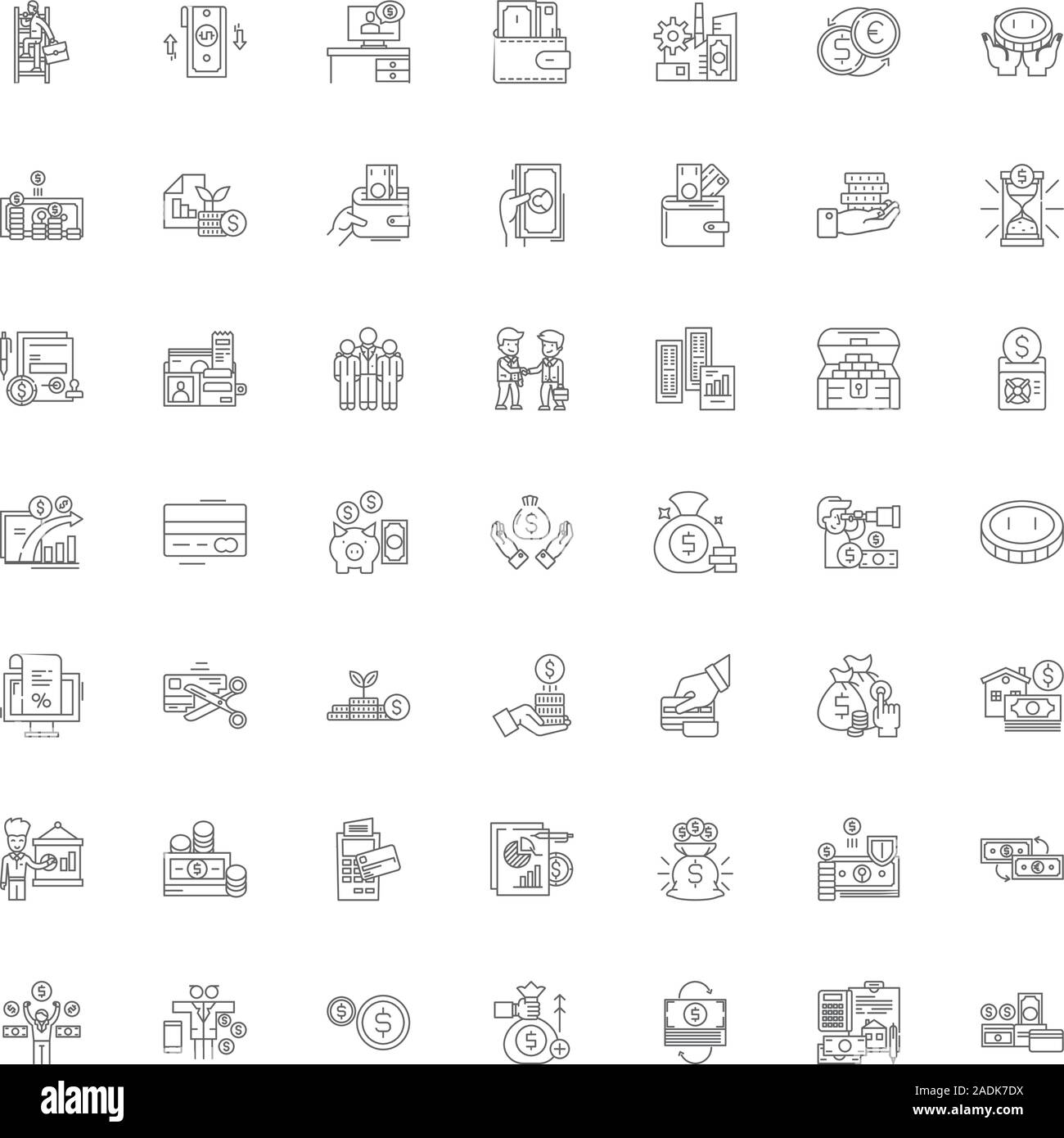 Credit line icons, signs, symbols vector, linear illustration set Stock ...