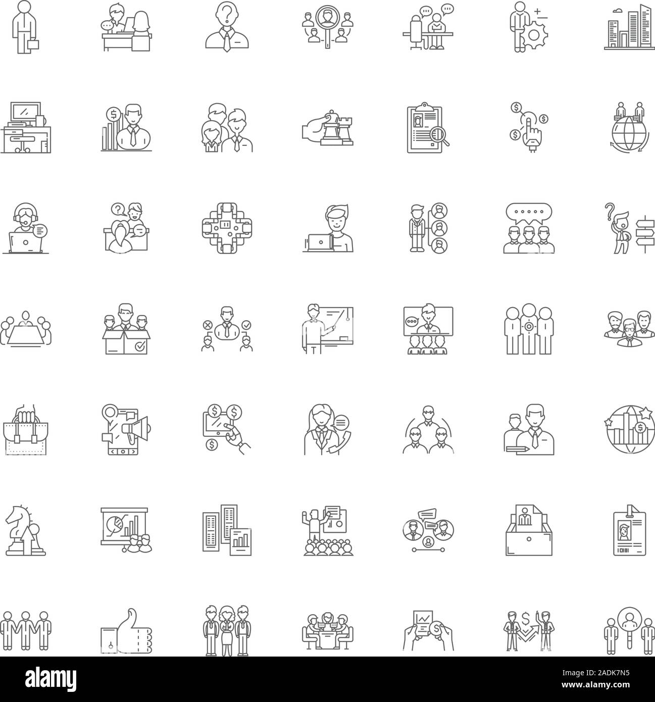 Enterprise system line icons, signs, symbols vector, linear ...