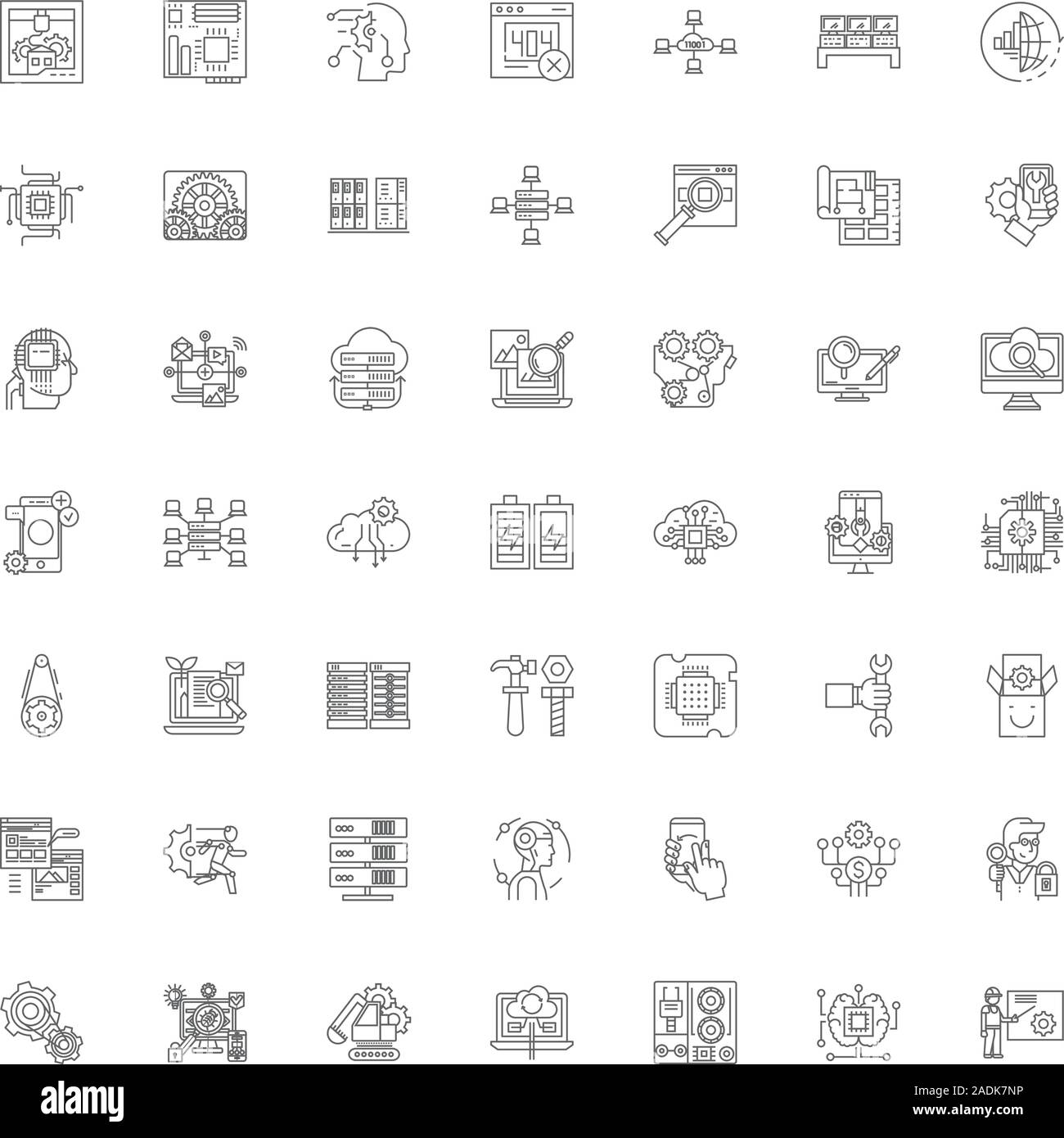 Data analytics line icons, signs, symbols vector, linear illustration ...