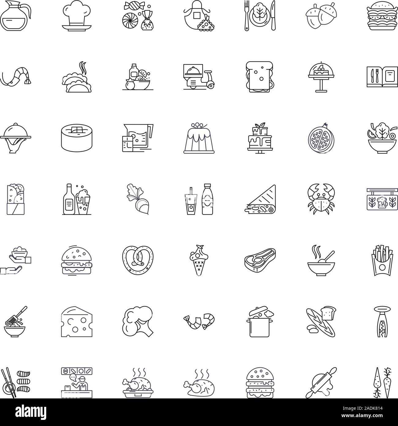 Culinary school line icons, signs, symbols vector, linear illustration ...
