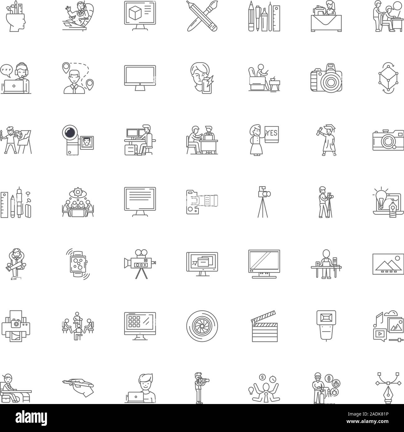 Designer line icons, signs, symbols vector, linear illustration set ...