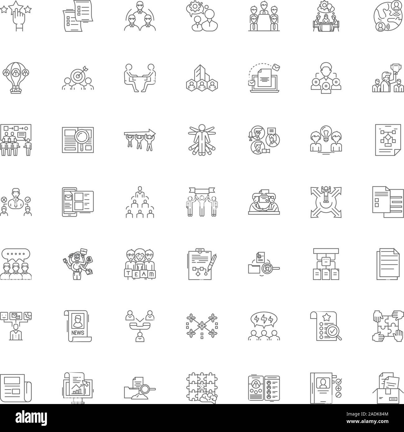 Department line icons, signs, symbols vector, linear illustration set ...