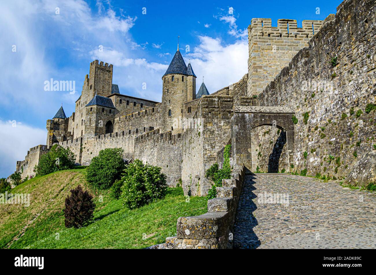 View of the French countryside around the city of Carcassonne region of ...