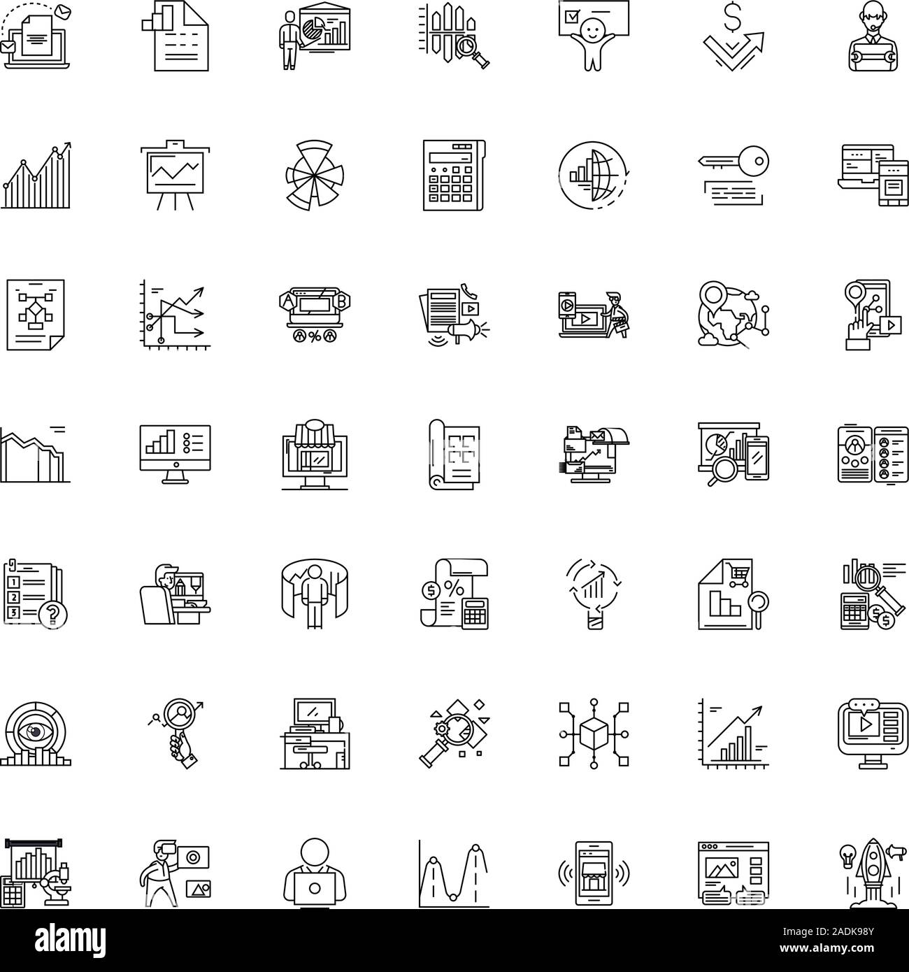 Digital promotion line icons, signs, symbols vector, linear ...