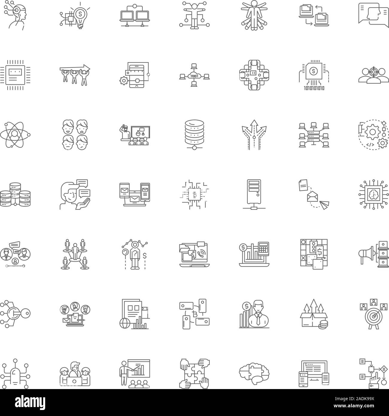 Distribution line icons, signs, symbols vector, linear illustration set ...