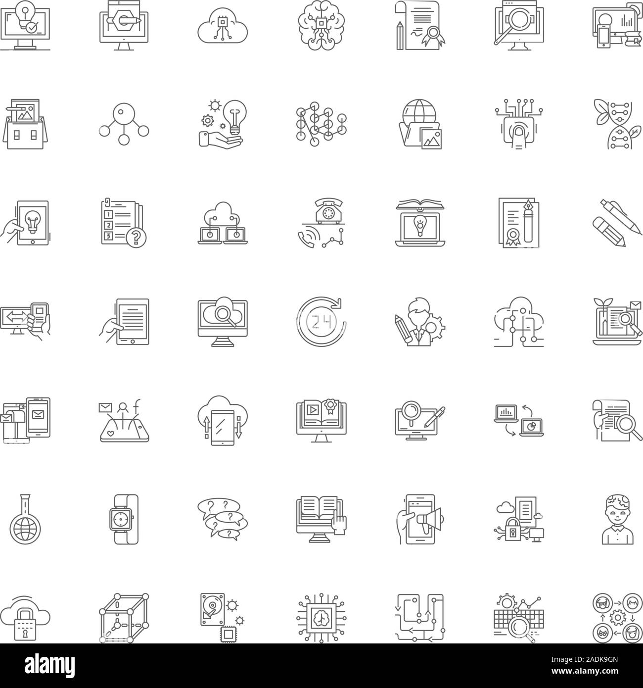 Proficiency line icons, signs, symbols vector, linear illustration set ...