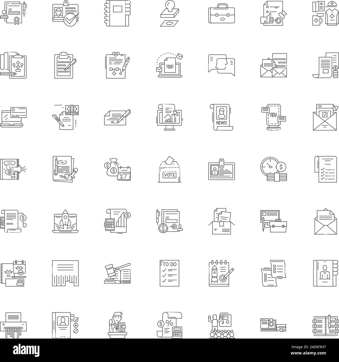 Documents and files line icons, signs, symbols vector, linear ...