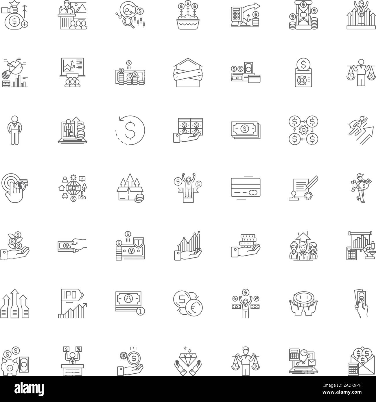 Economics line icons, signs, symbols vector, linear illustration set ...