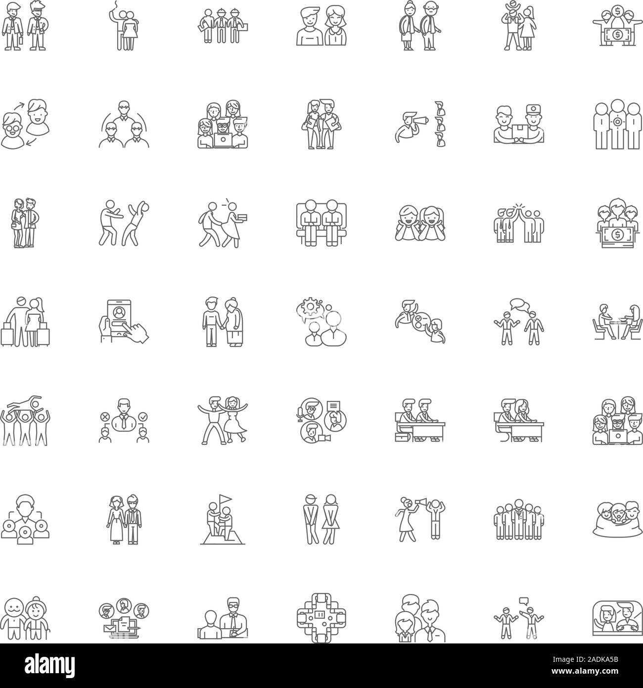 Commitment line icons, signs, symbols vector, linear illustration set ...