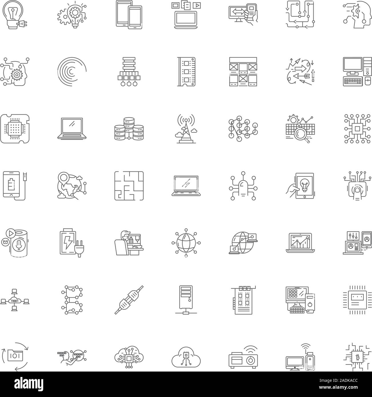 Electronics line icons, signs, symbols vector, linear illustration set ...