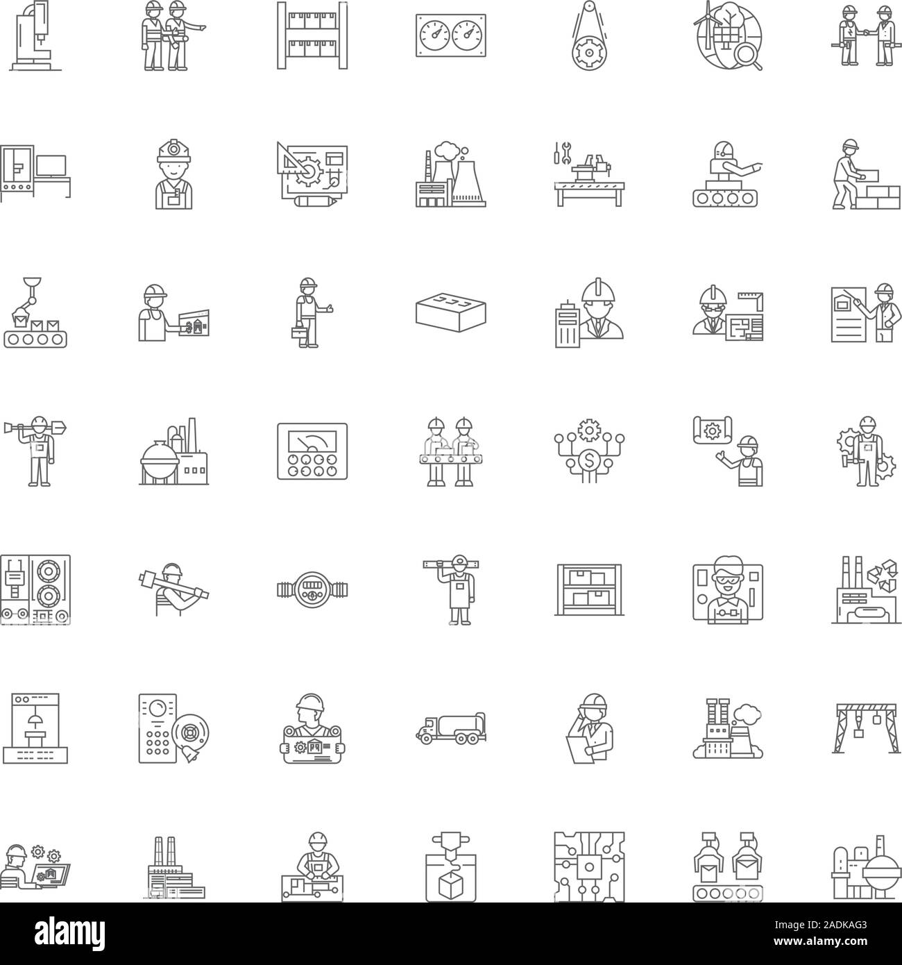 Industry line icons, signs, symbols vector, linear illustration set ...