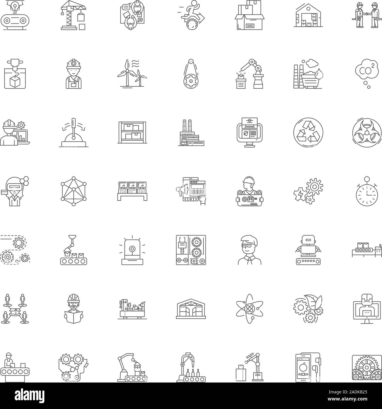 Engineering management line icons, signs, symbols vector, linear ...