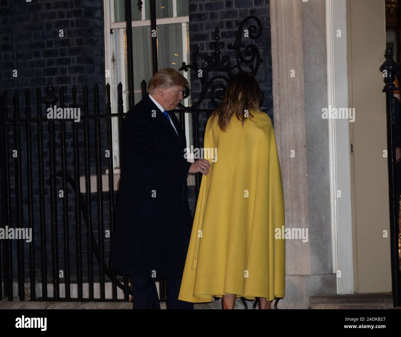 Donald and Melania Trump arrive for the Nato summit 2019 Reception ...