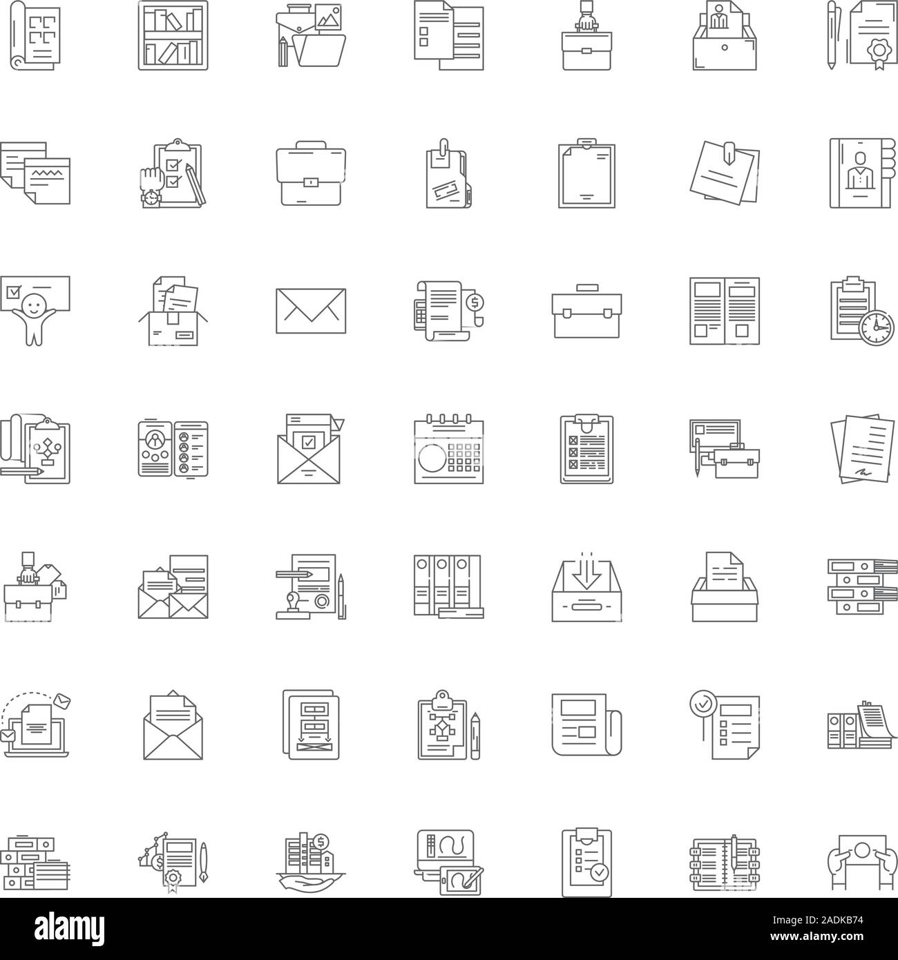 Docs and files line icons, signs, symbols vector, linear illustration ...