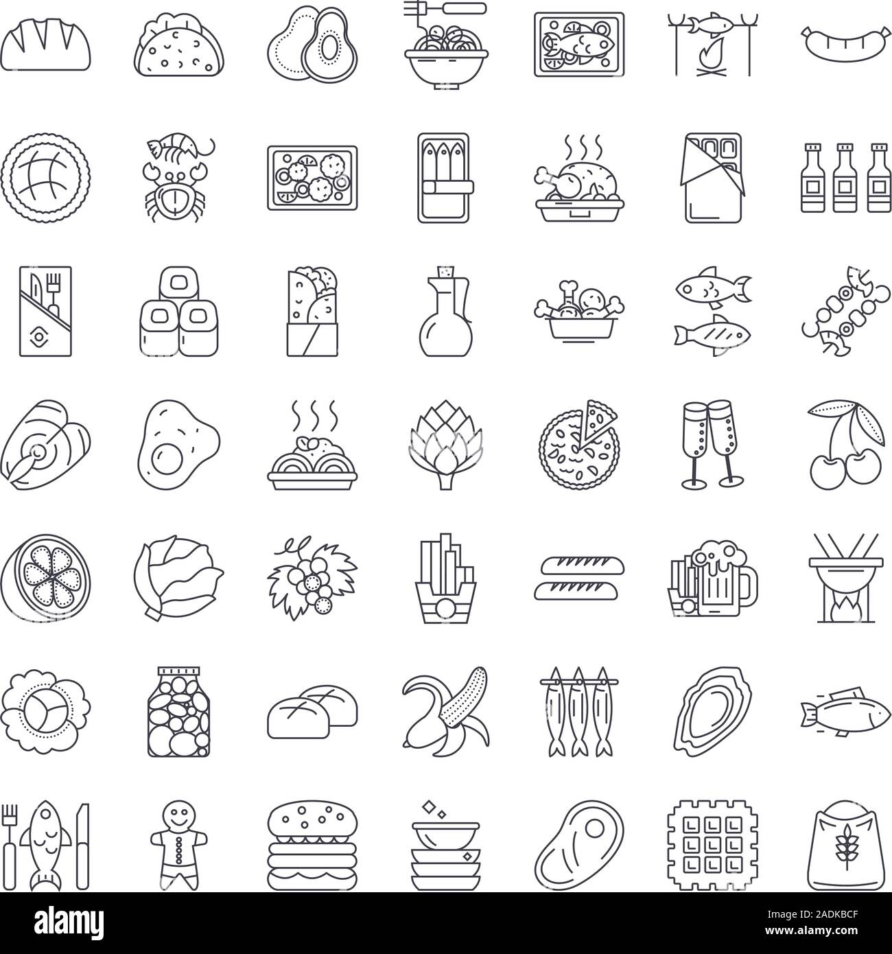 Nutrition line icons, signs, symbols vector, linear illustration set ...