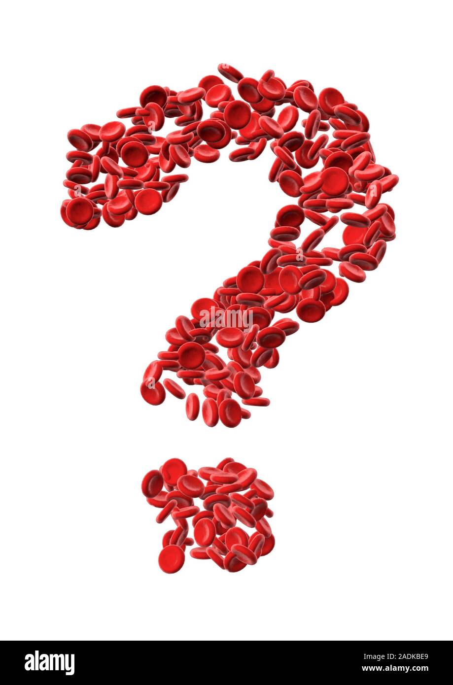 Red blood cells, computer artwork. Red blood cells (RBCs) forming a ...