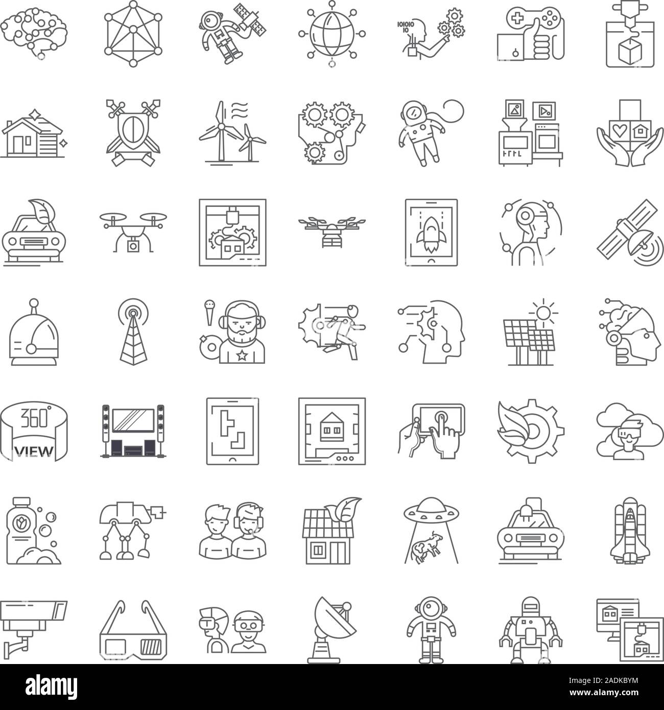 Future trends line icons, signs, symbols vector, linear illustration ...