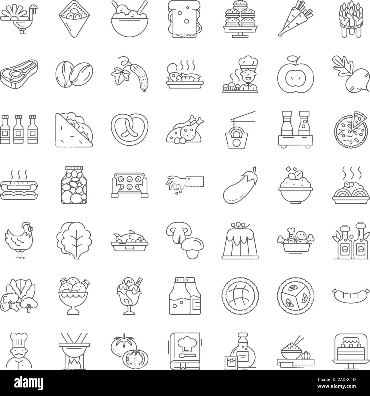 Gastronomy line icons, signs, symbols vector, linear illustration set ...