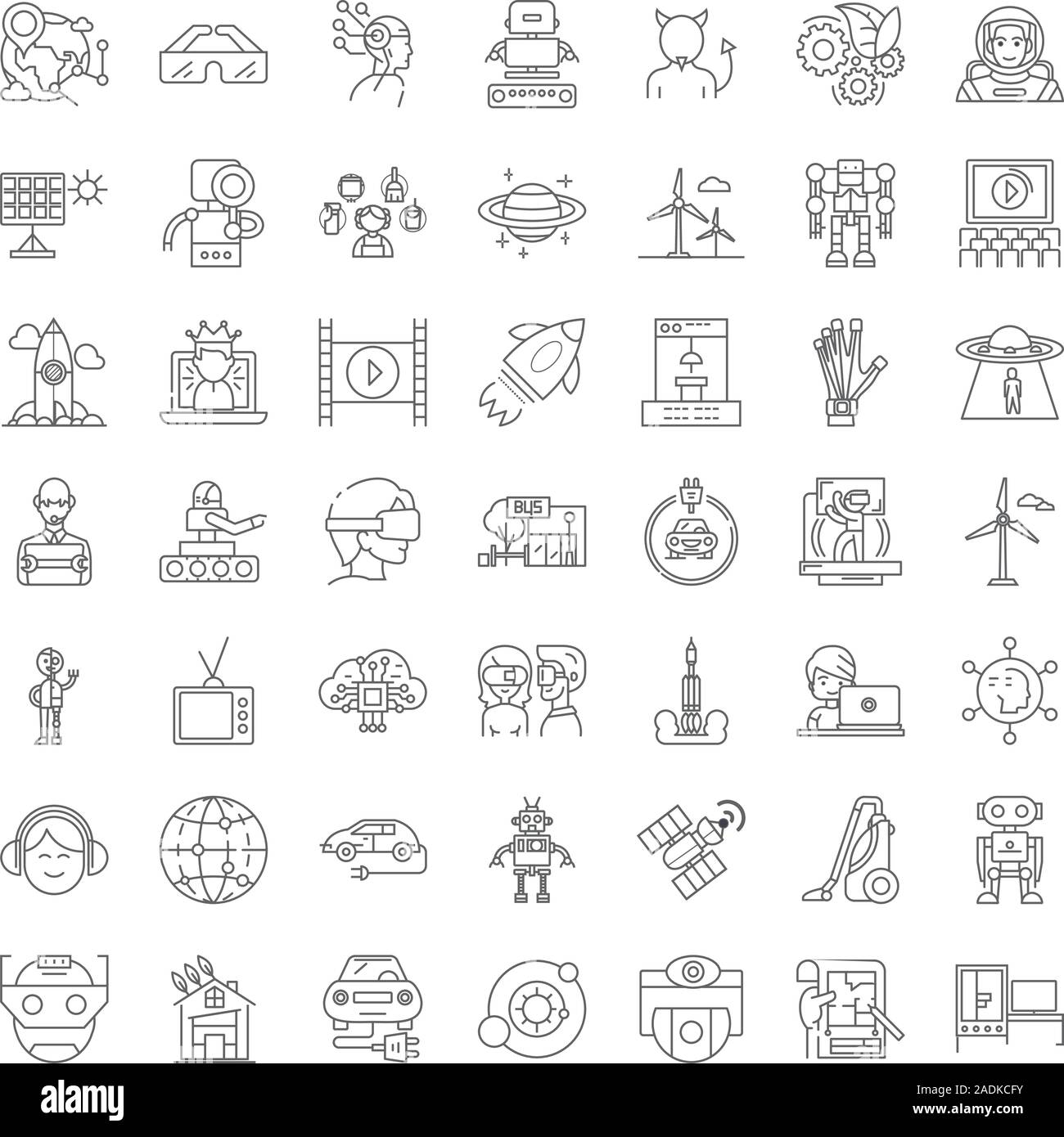 Future line icons, signs, symbols vector, linear illustration set Stock ...