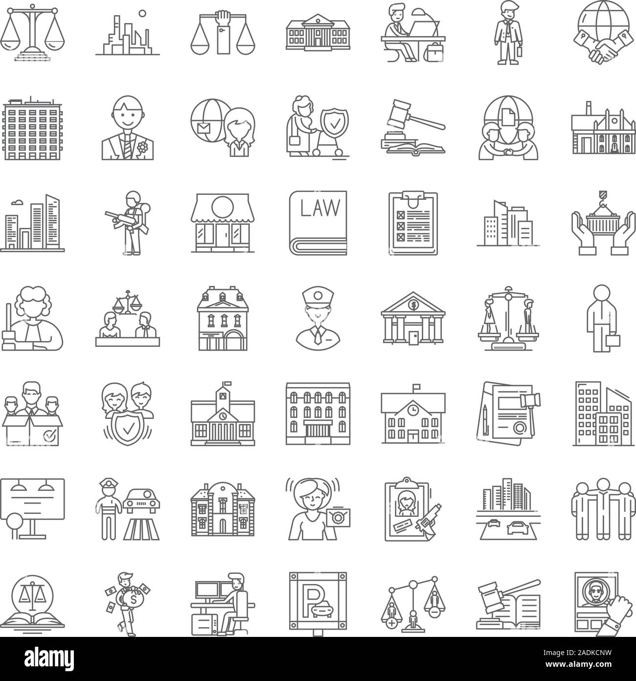 Government line icons, signs, symbols vector, linear illustration set ...