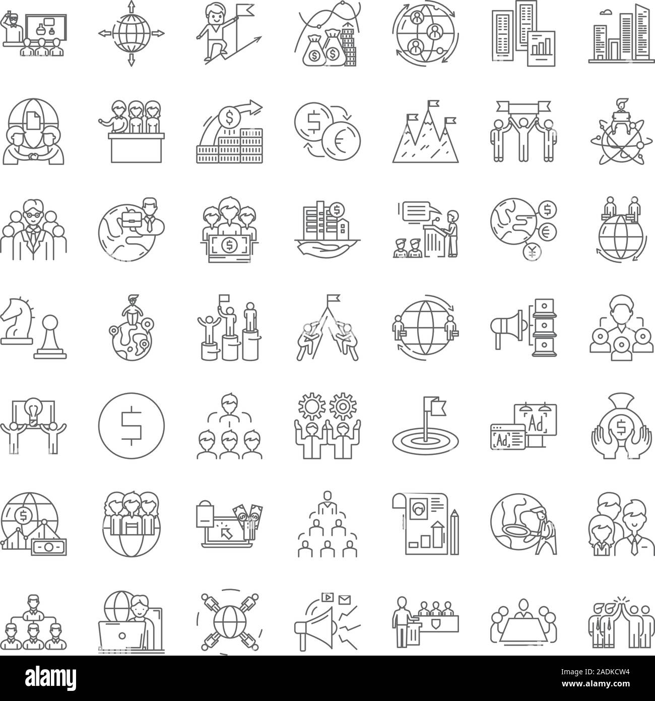 Globalization Line Icons Signs Symbols Vector Linear Illustration Set Stock Vector Image