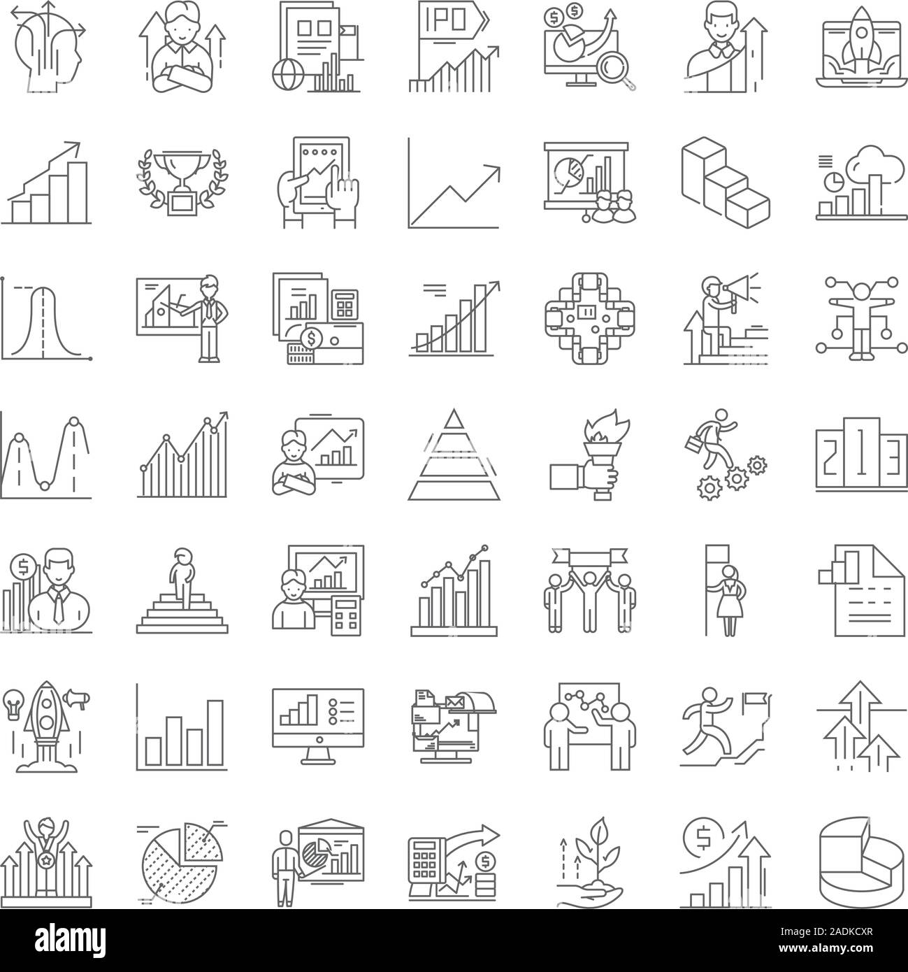 Growth line icons, signs, symbols vector, linear illustration set Stock ...