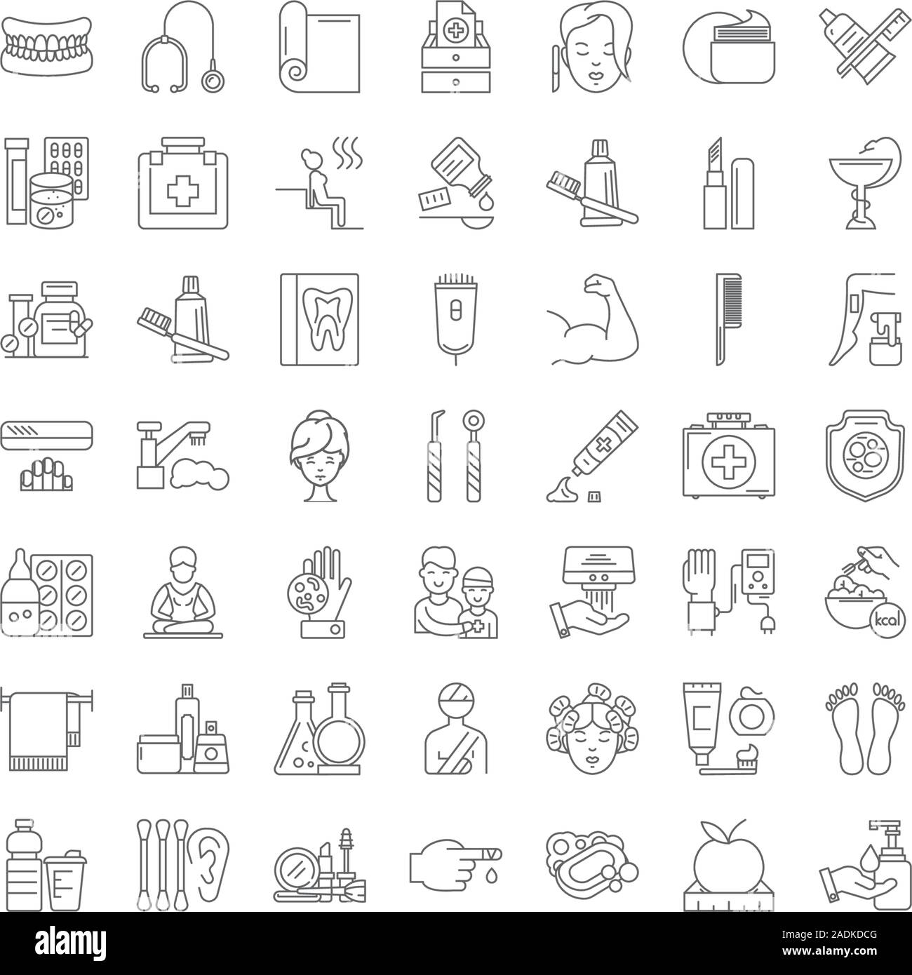 Healthcare and therapy line icons, signs, symbols vector, linear ...