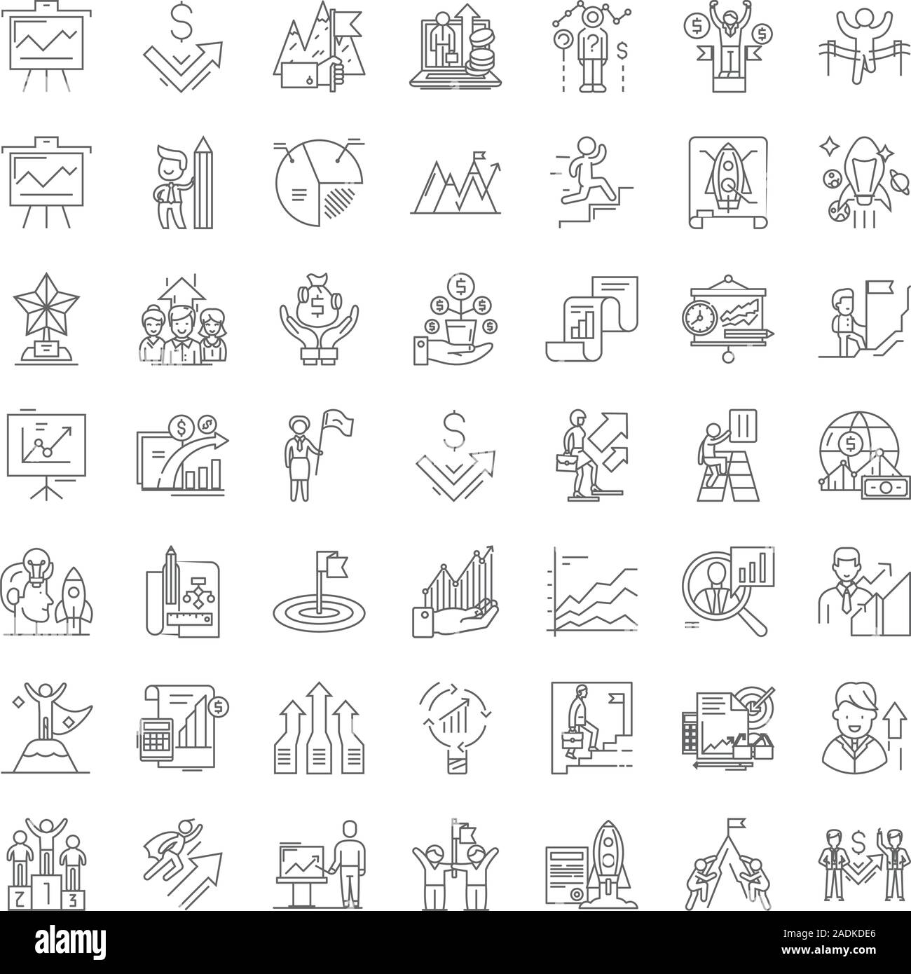 Progress line icons, signs, symbols vector, linear illustration set ...