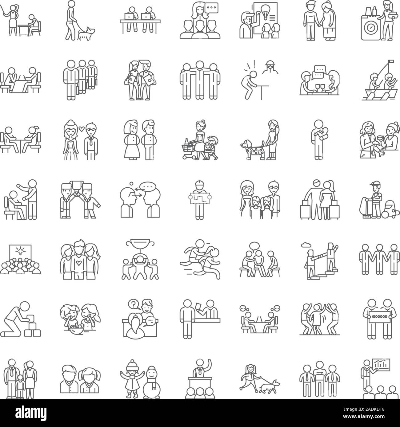 Helping people organization line icons, signs, symbols vector, linear ...