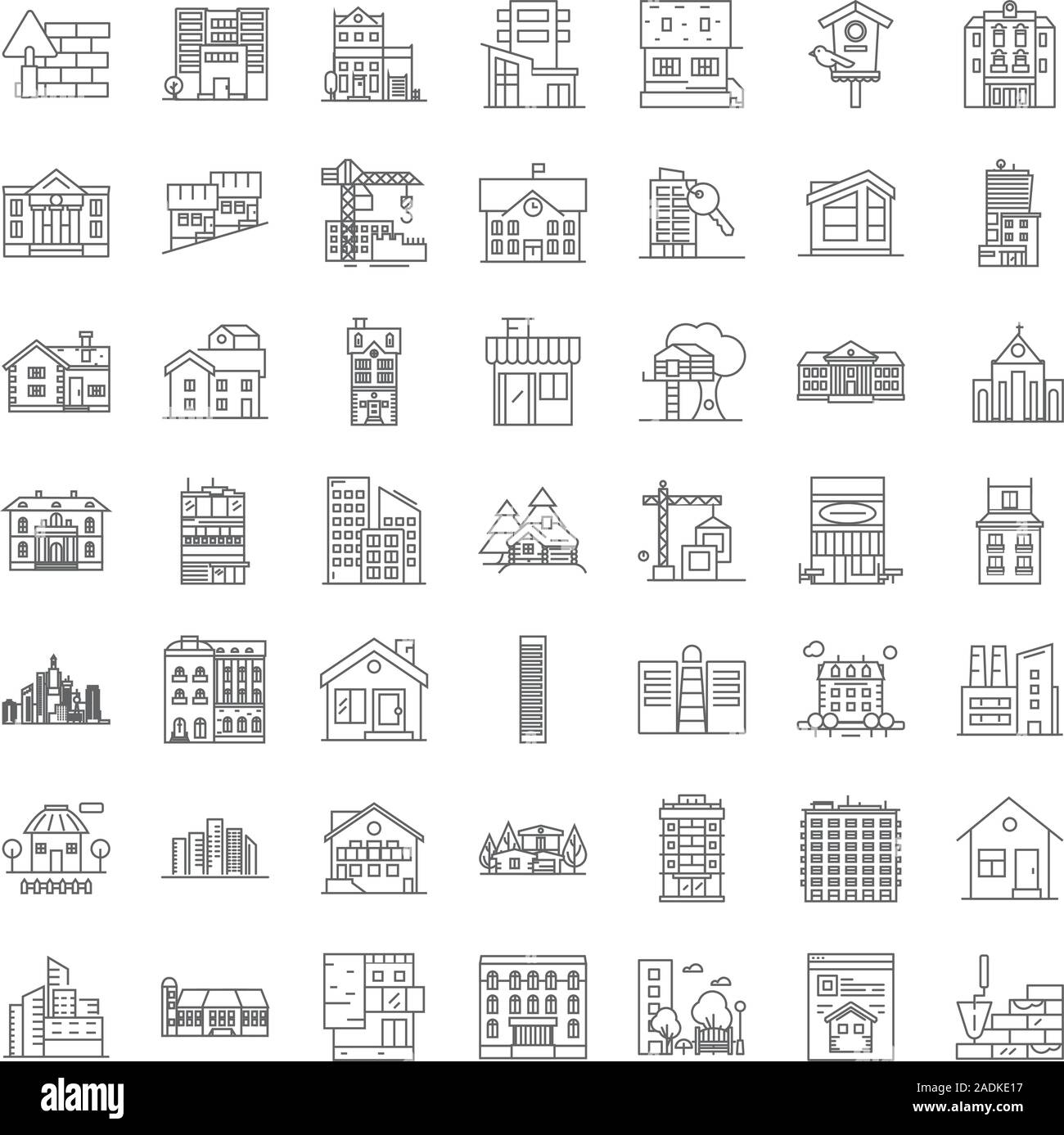 Home elements line icons, signs, symbols vector, linear illustration ...