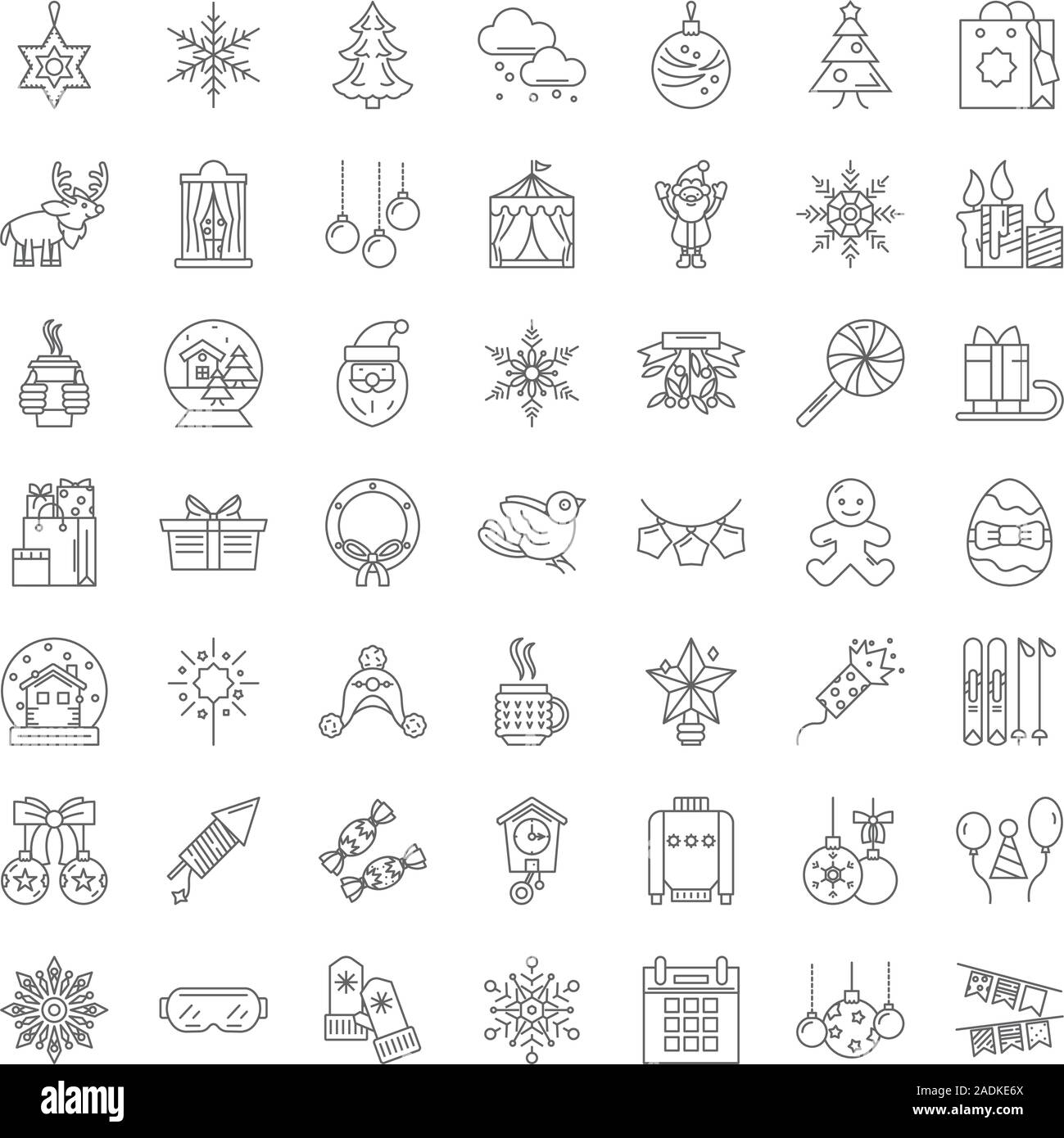 Holidays line icons, signs, symbols vector, linear illustration set ...