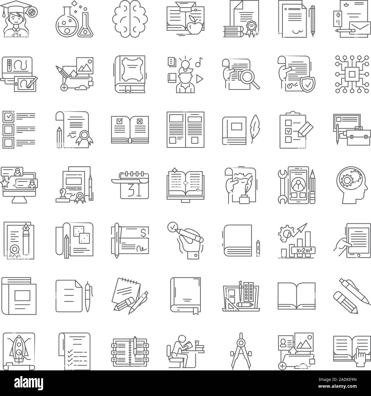 Homework line icons, signs, symbols vector, linear illustration set Stock Vector Image & Art - Alamy