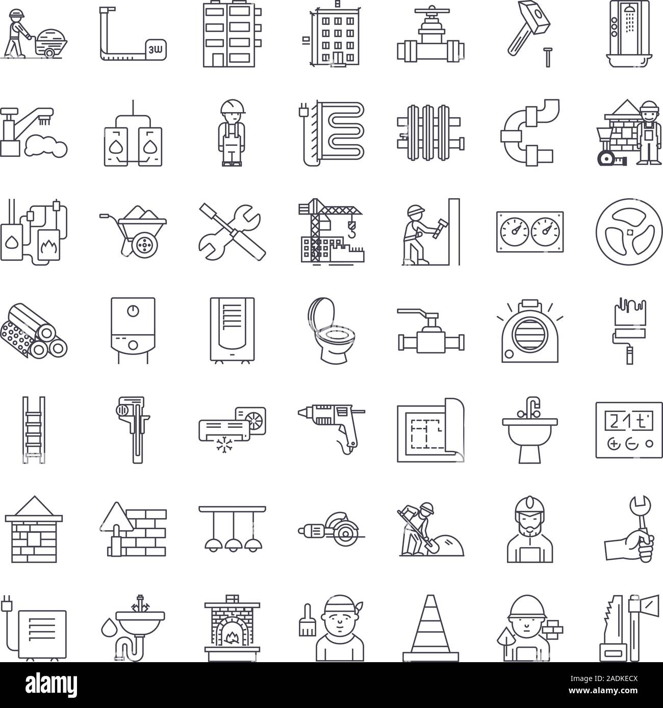 Home renovation line icons, signs, symbols vector, linear illustration ...