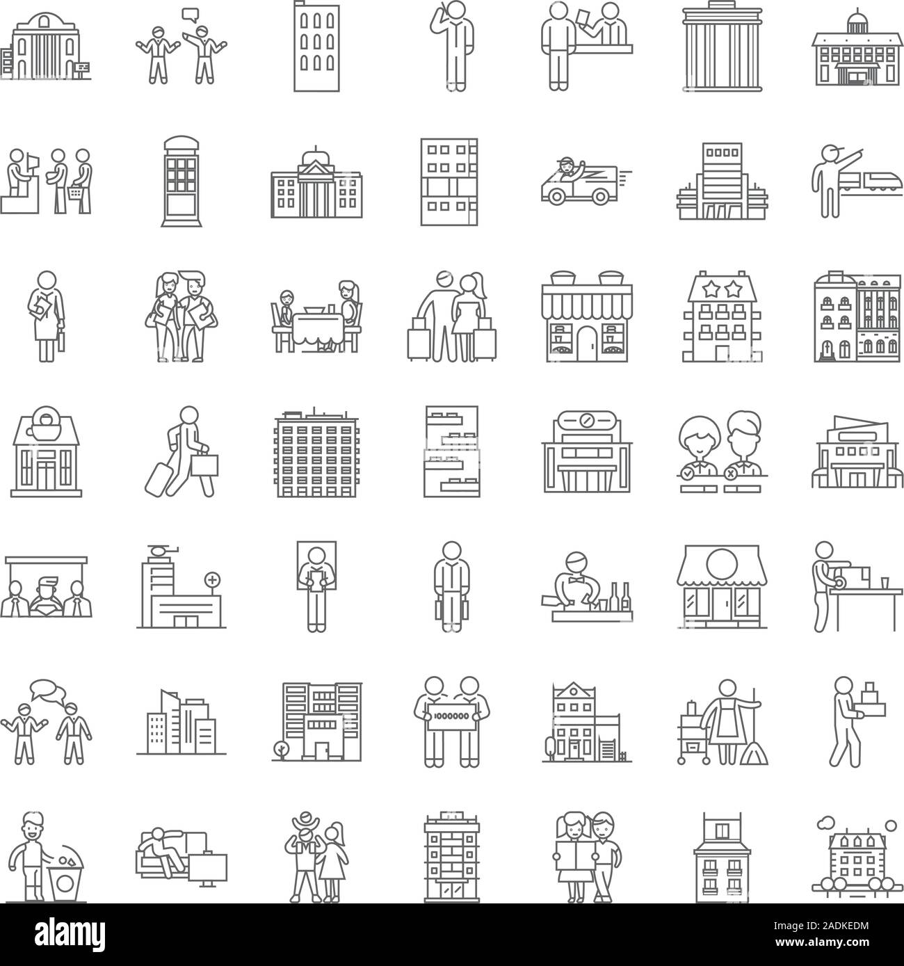 Hotel line icons, signs, symbols vector, linear illustration set Stock ...