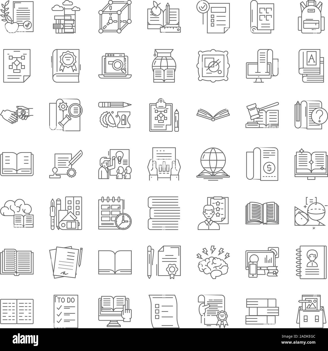 Homework lifestyle line icons, signs, symbols vector, linear ...
