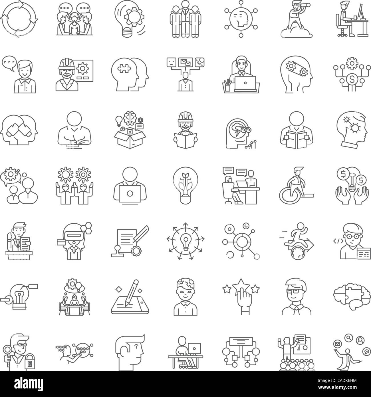 Idea Line Icons Signs Symbols Vector Linear Illustration Set Stock Vector Image And Art Alamy