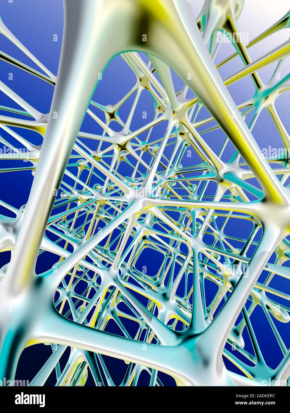 Nerve cells. Abstract computer artwork of nerve cells or neurons ...