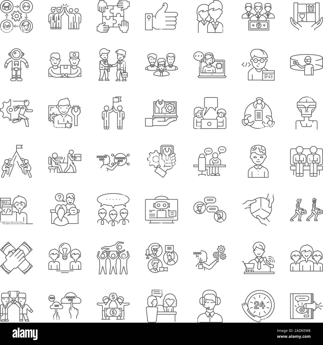 Human resources department line icons, signs, symbols vector, linear ...
