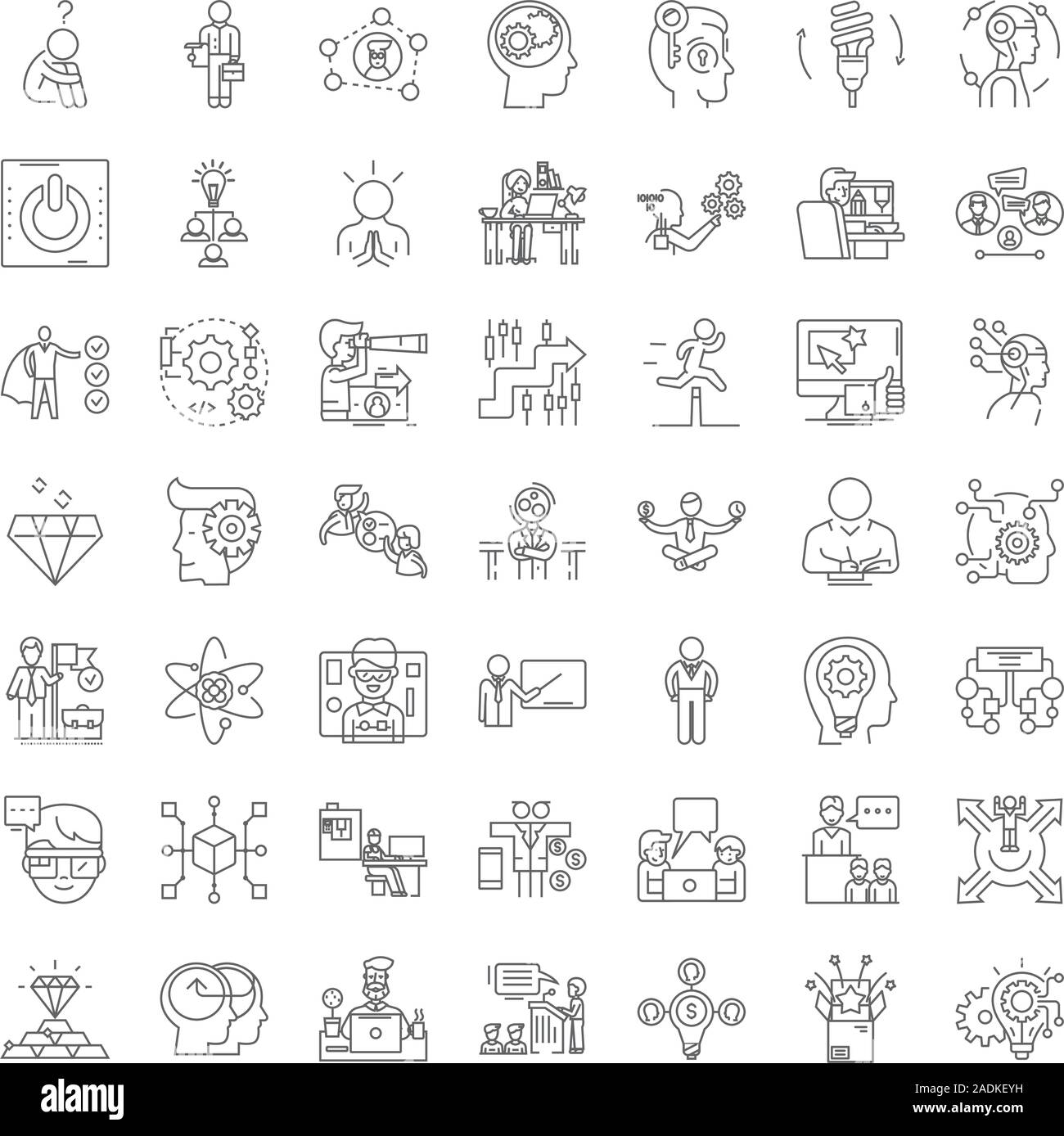 Idea Generation Line Icons Signs Symbols Vector Linear Illustration